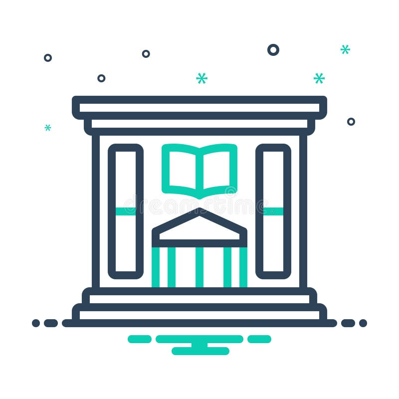 Mix Icon for Library, Collection and Buildng Stock Illustration ...