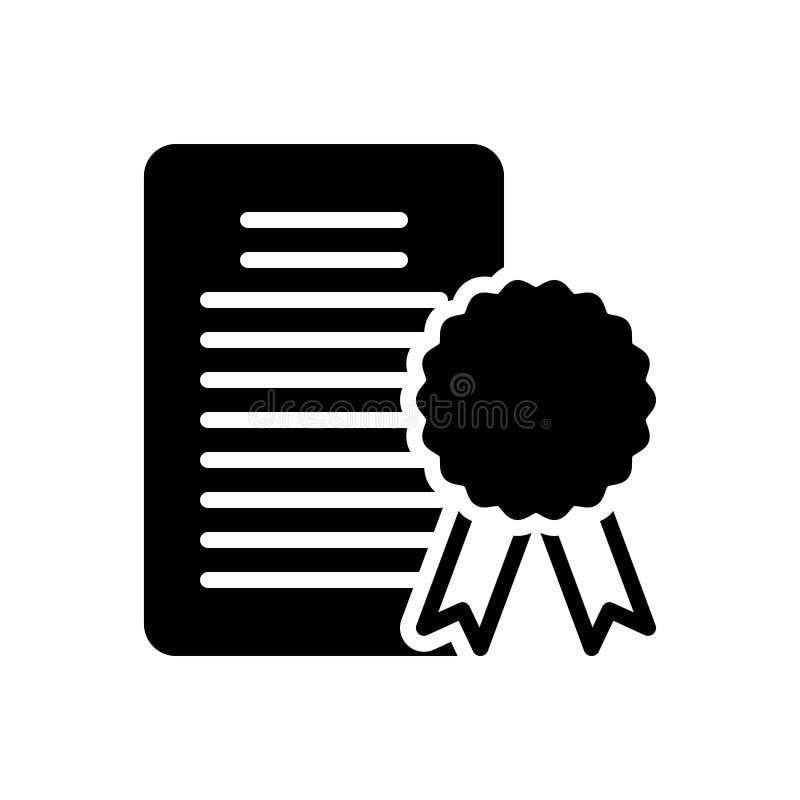Black Solid Icon for Licensing, Certificate and Warranty Stock Vector ...
