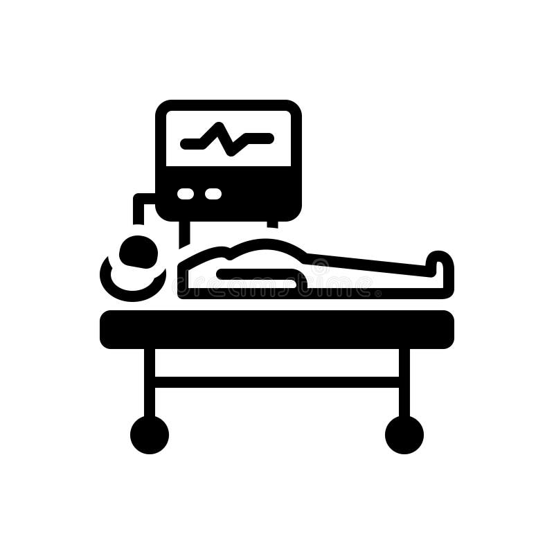 Black Solid Icon for Life Support, Hospital and Life Stock Vector ...