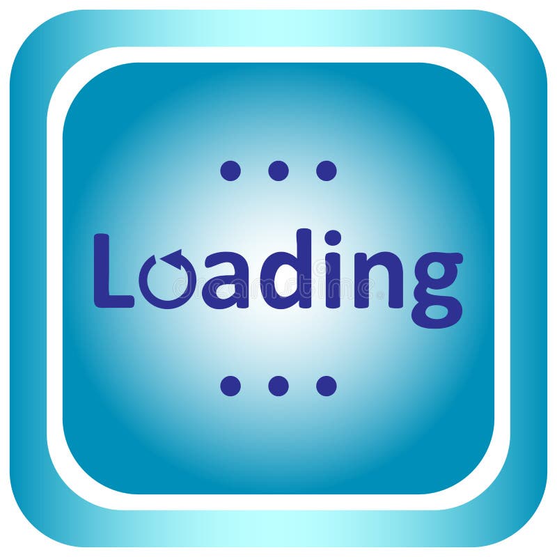 Icon Light Blue Square Loading Stock Illustration - Illustration of ...