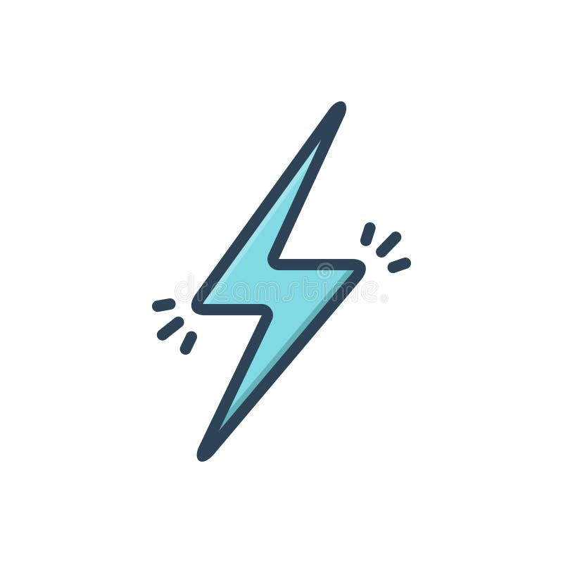 Color Illustration Icon for Lightening Bolt, Shock and Charge Stock ...