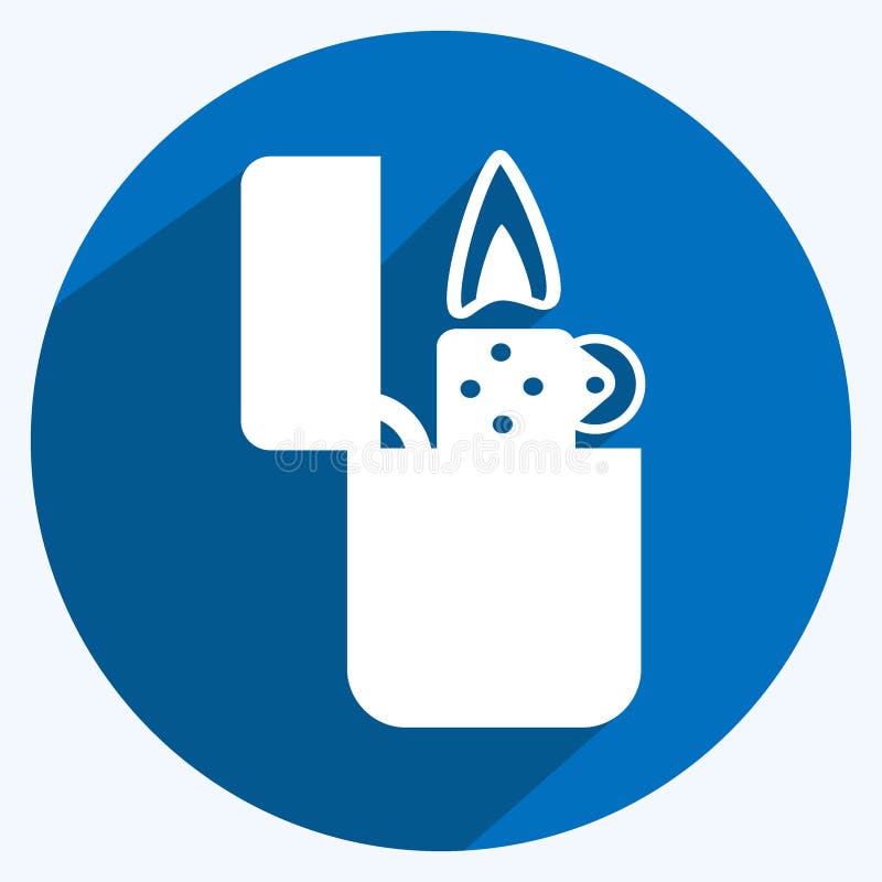 Icon Lighter. Suitable for Men Accessories Symbol. Long Shadow Style ...