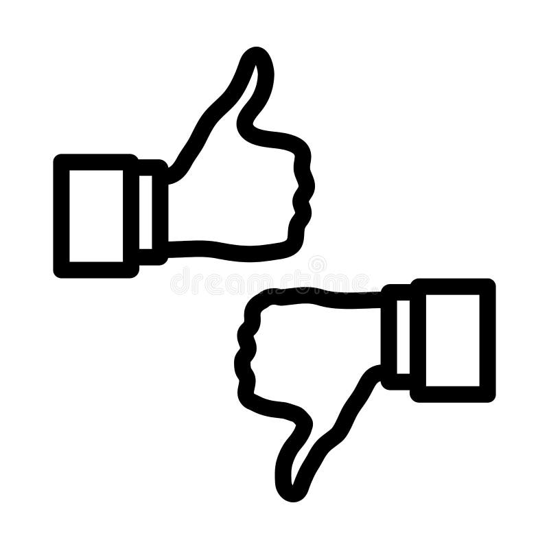 Icon of Like and Dislike stock vector. Illustration of black - 219751859