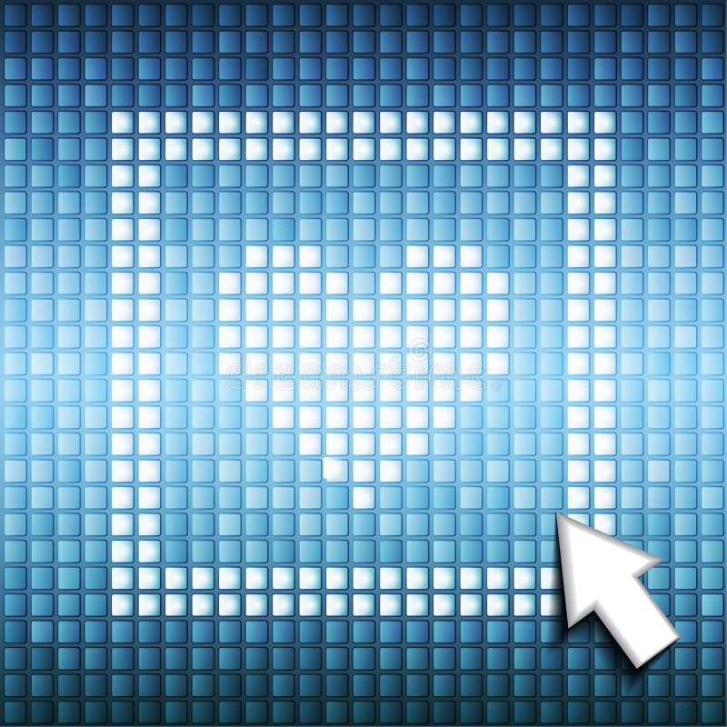 Icon of Like Mark Hjeart in Square Frame on Computer Pixel Blue Stock ...