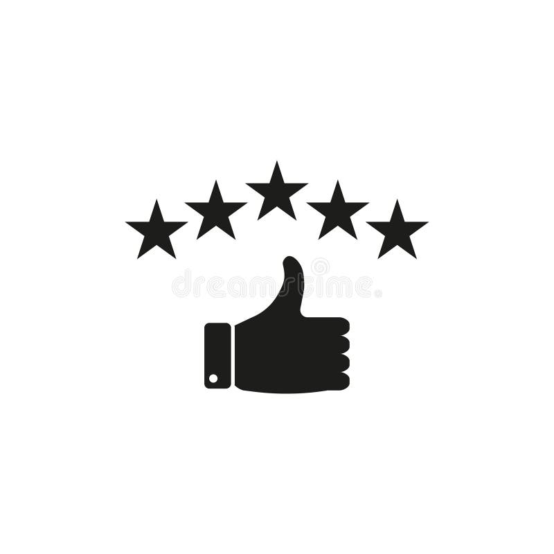 Icon with Like Stars Icon. Customer Evaluation. Client Comment. Vector ...