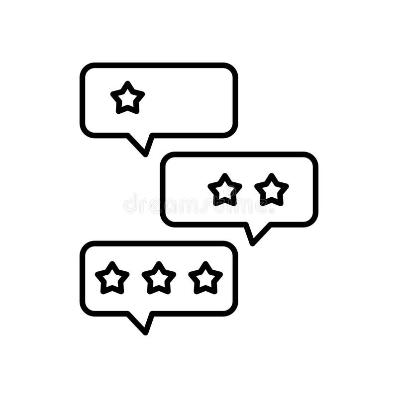 Icon Line Bubble Chats with Rating Star Shape Stock Vector ...