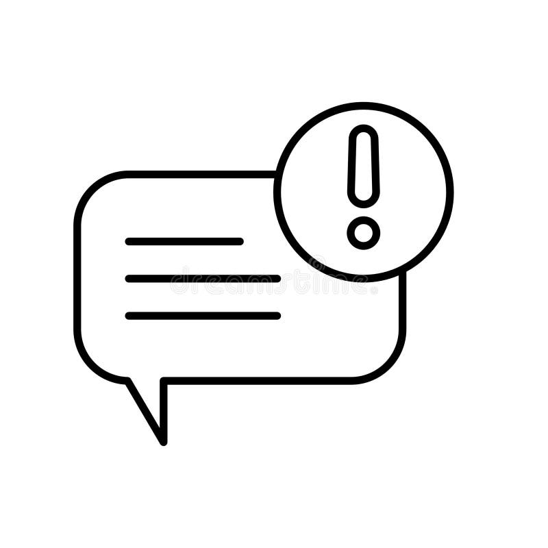 Icon Line Bubble and Text Chat with Warning Stock Vector - Illustration ...