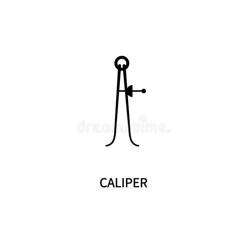 Caliper Icon. External Internal Measurement. Thickness, Depth. Drawing ...