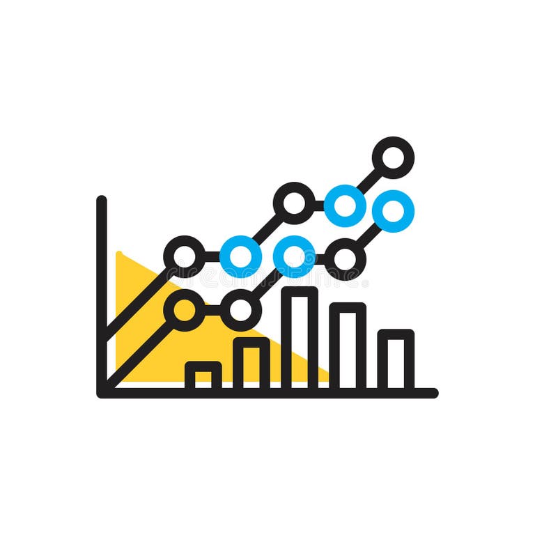 Multi Color Icon for Line Chart, Graph and Finance Stock Vector ...