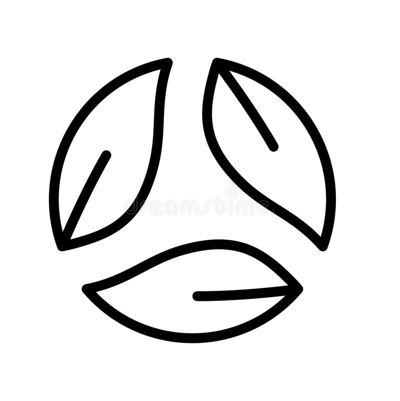 Icon Line Circle Loop Leaf Renewable Energy Stock Illustration ...