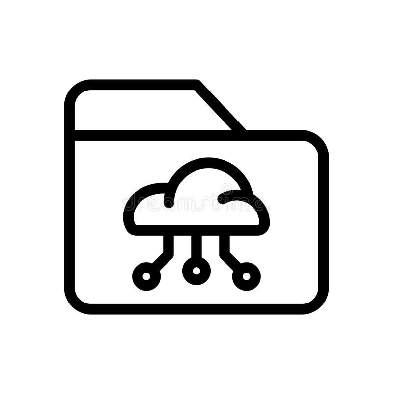 Icon folder cloud system stock vector. Illustration of cyberspace ...