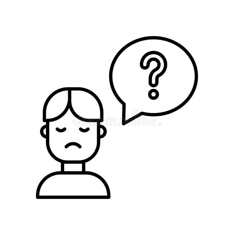 Icon Line People with Bubble Chat with Question Stock Vector ...