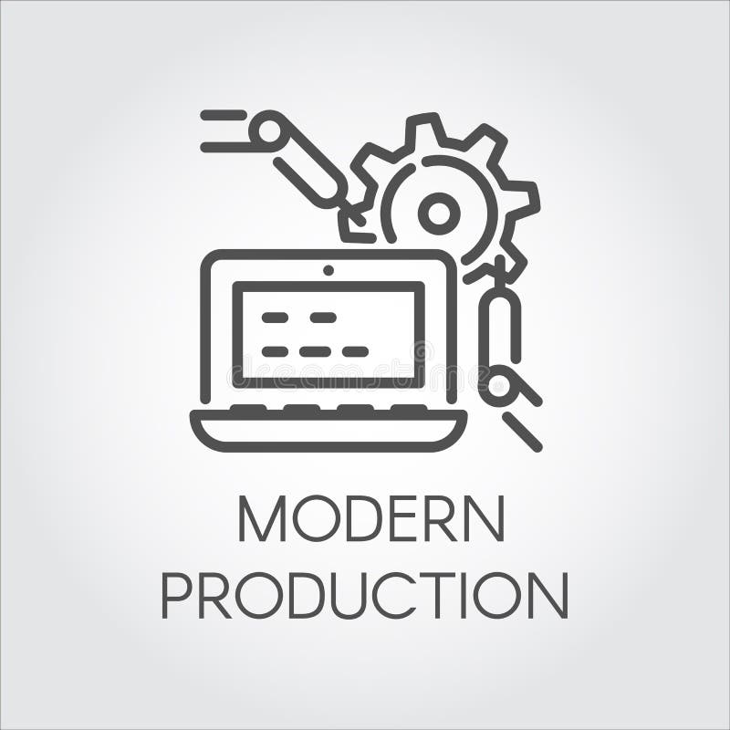 Icon in Line Style Symbolizing Modern Production and Contemporary ...