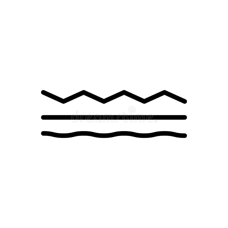 Black Line Icon for Line, Underline and Wavy Stock Vector ...