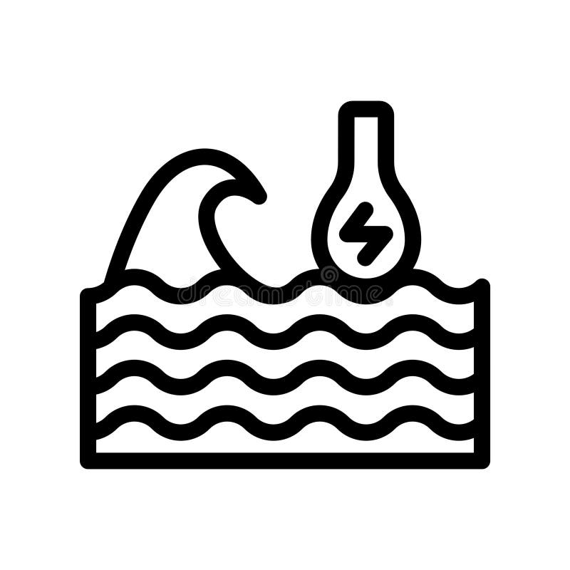 Icon Line Wave Energy. Outline Icon Concept Stock Vector - Illustration ...