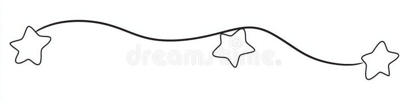 Icon of a Linear Star. Continuous Line Drawing on a One-line Drawing ...