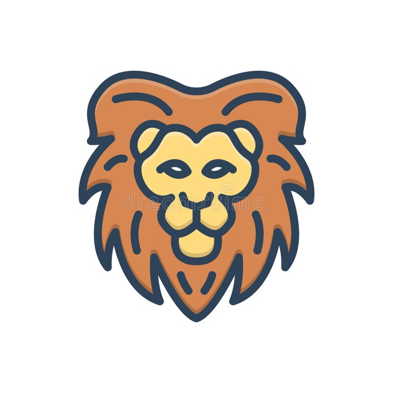 Color Illustration Icon for Lion, Pride and Wildlife Stock Illustration ...