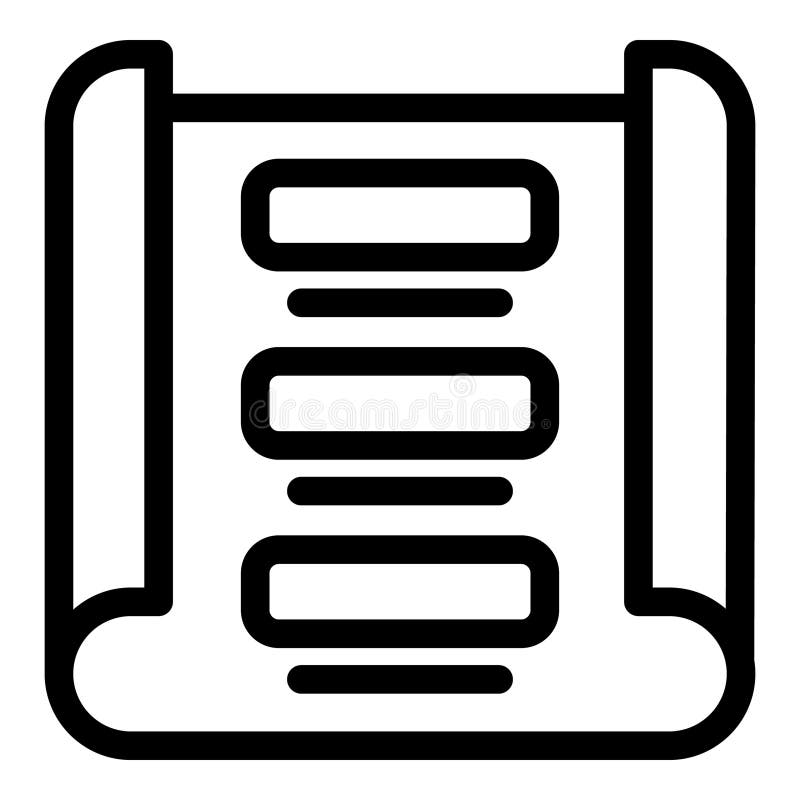 Icon of a List on a Scroll Being Unrolled Stock Illustration ...