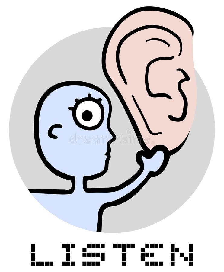 Listen ear stock vector. Illustration of cartoon, music - 42283870