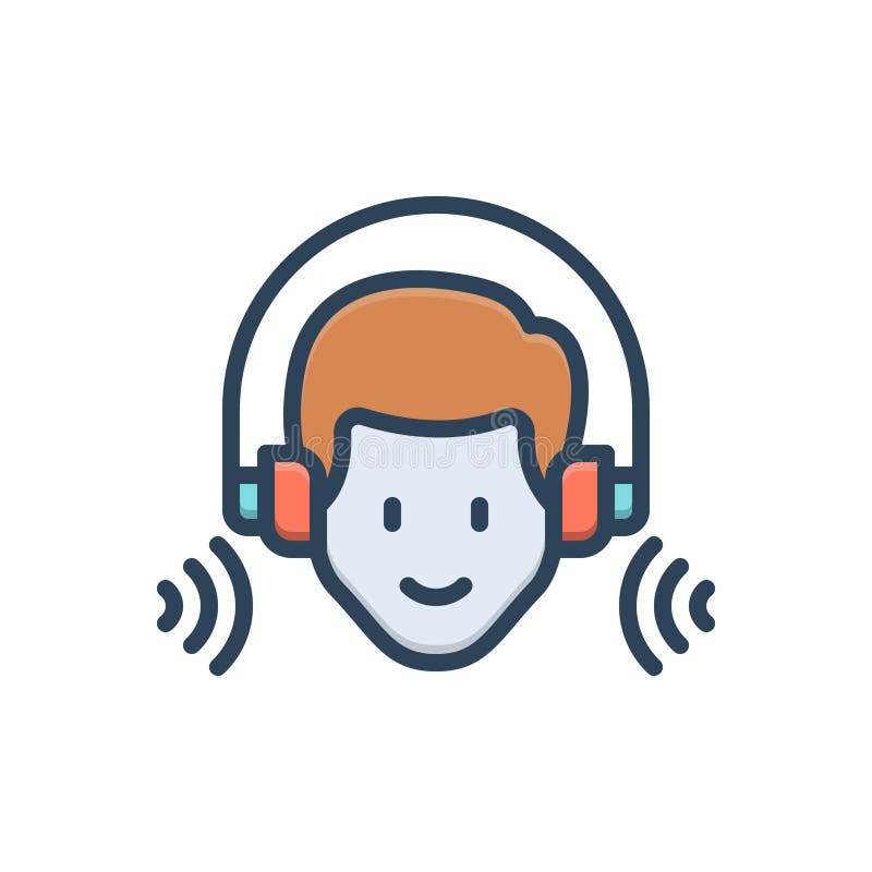 Color Illustration Icon for Listening, Hearing and Play Stock Vector ...