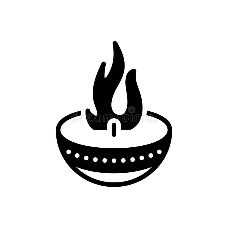 Black Solid Icon for Lit, Burning and Danger Stock Vector ...