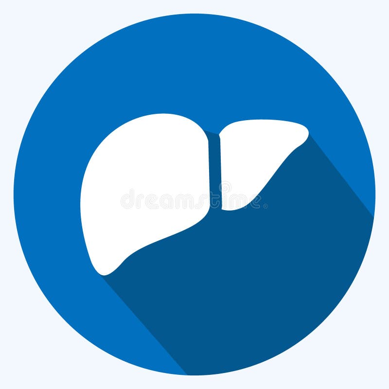 Icon Liver. Suitable for Education Symbol. Long Shadow Style. Simple ...