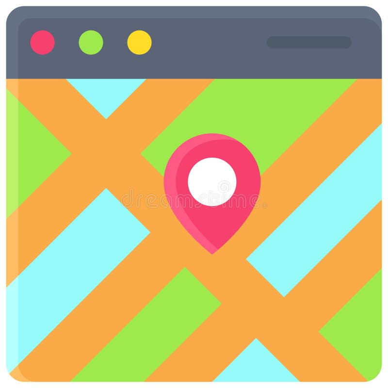 Icon, Location Map and Navigation Vector Stock Vector - Illustration of ...