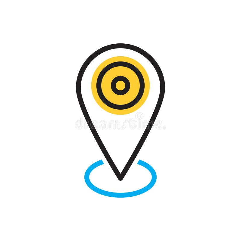 Multi Color Icon for Location Pin, Location and Gps Stock Illustration ...