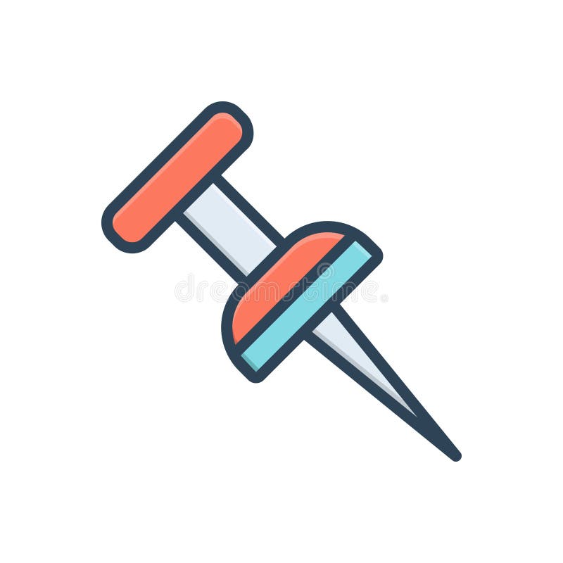 Color Illustration Icon for Location Pin, Pushpin and Attach Stock ...