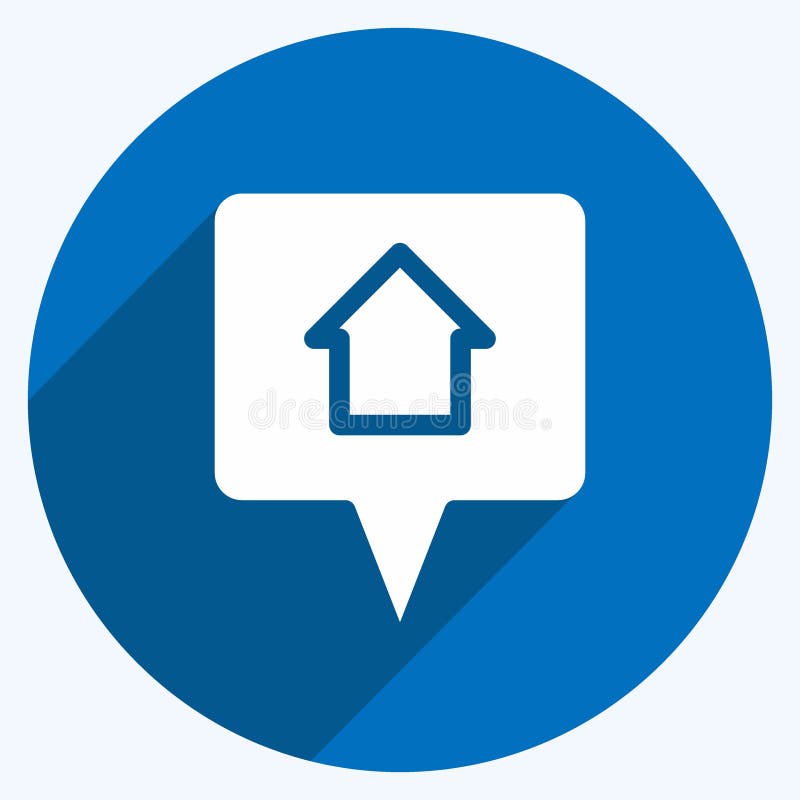 Icon Location. Suitable for Building Symbol. Long Shadow Style. Simple ...