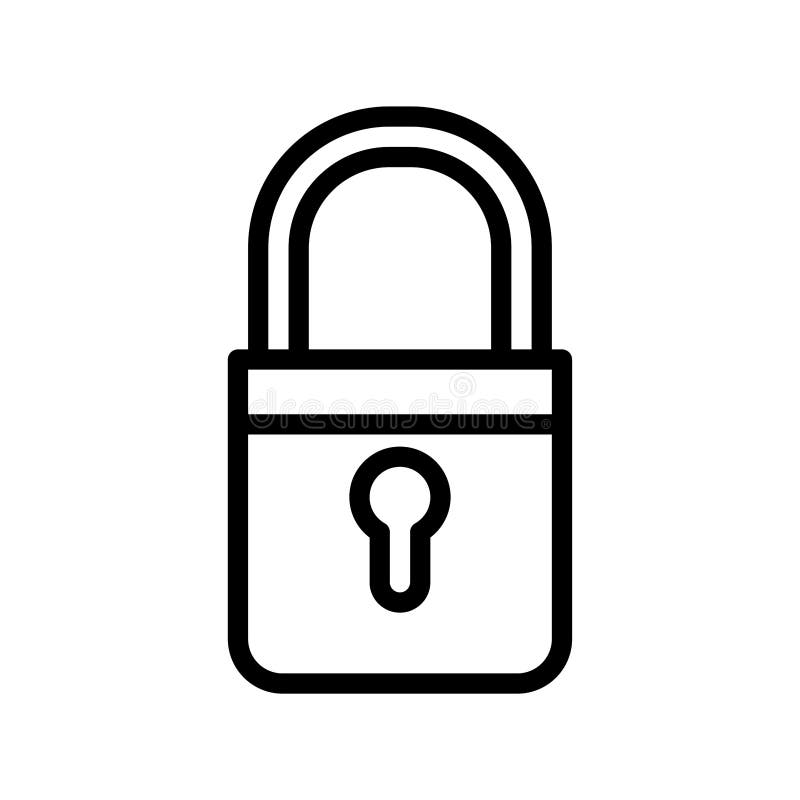 Icon Lock in Outline Style. Vector Illustration and Editable Stroke ...