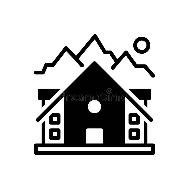 Black Solid Icon for Lodge, Stay and Remain Stock Vector - Illustration ...