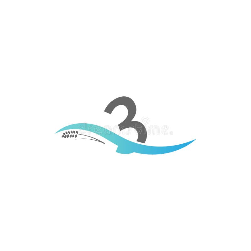 Icon Logo Number 3 Drop into the Water Stock Vector - Illustration of ...