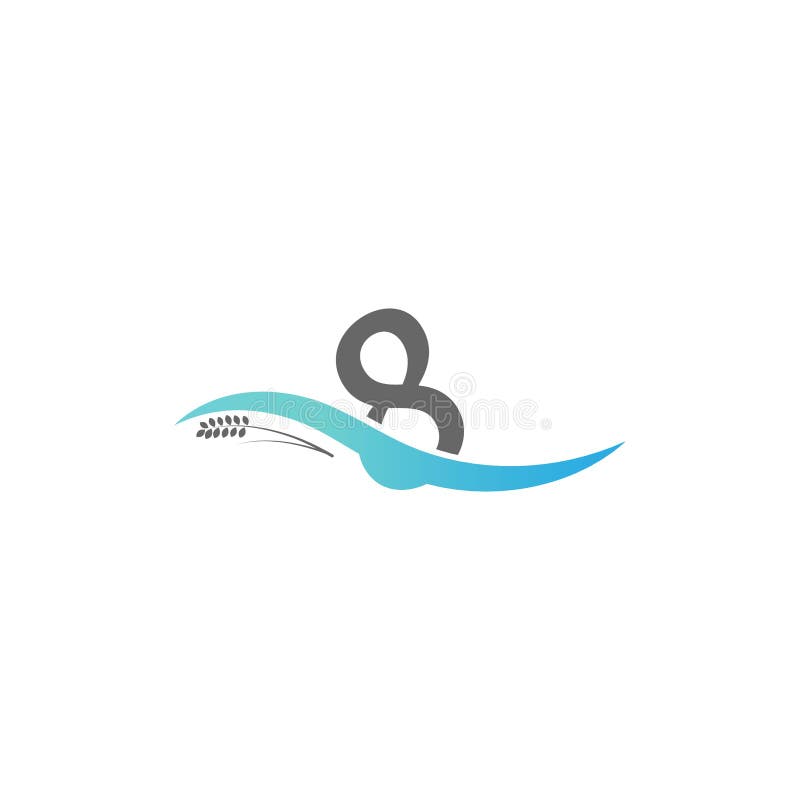 Icon Logo Number 8 Drop into the Water Stock Vector - Illustration of ...