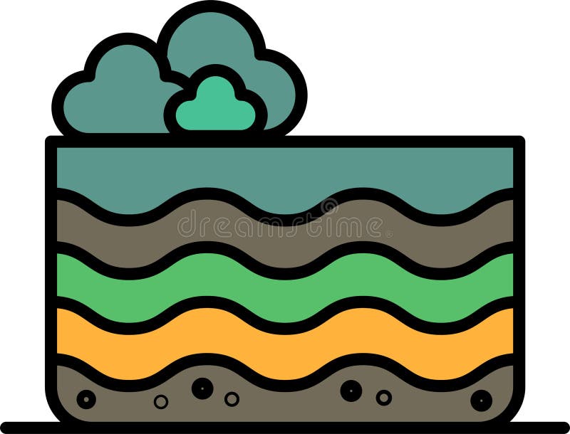 Icon or Logo Soil Layer and Trees in Line Style Stock Vector ...