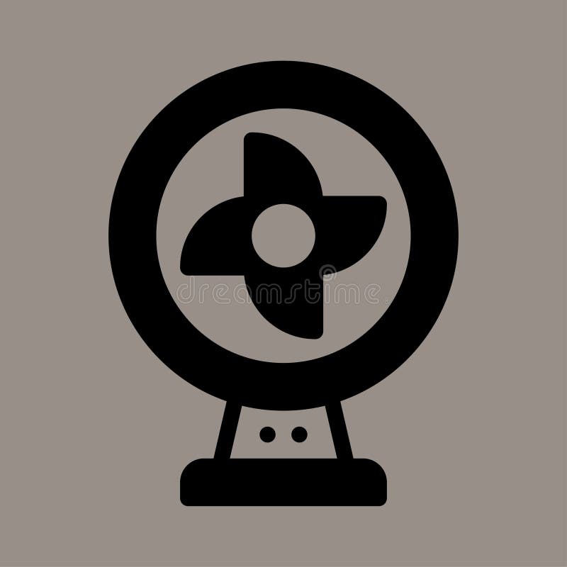 Icon, Logo, Vector Illustration of a Fan Isolated on Gray Background ...