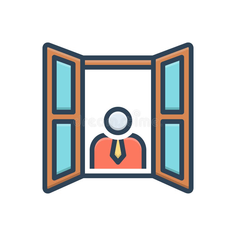 Color Illustration Icon for Look, Peep and Glimpse Stock Illustration ...