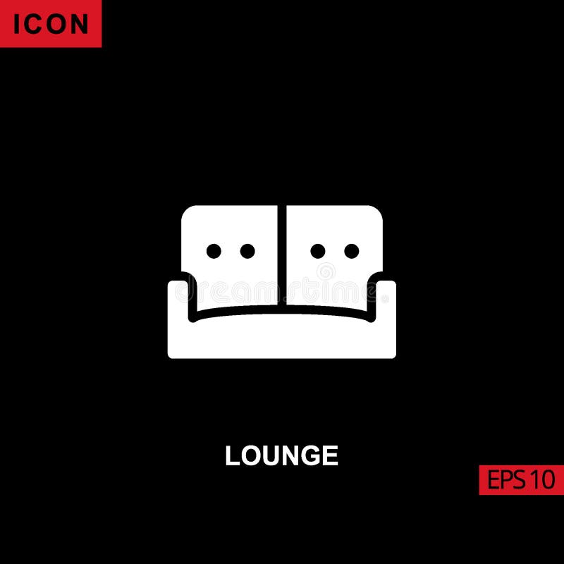 Icon Lounge with Sofa. Flat, Glyph or Filled Vector Icon Symbol Sign ...
