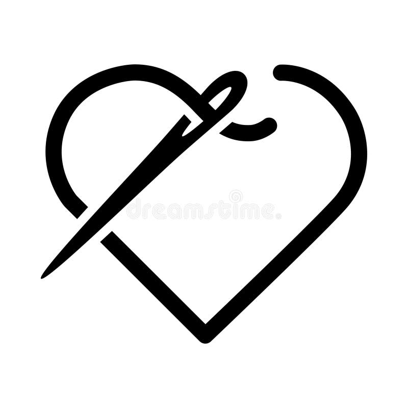 The Icon is a Love of Needlework. a Needle with a Heart-shaped Thread ...