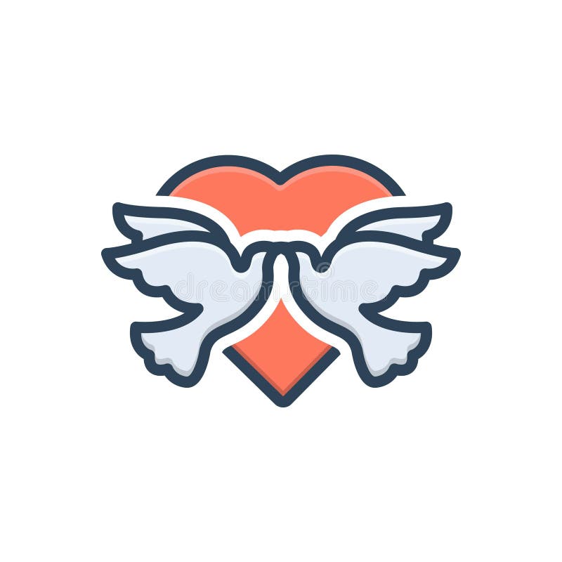 Color Illustration Icon for Loved, Adored and Bird Stock Vector ...