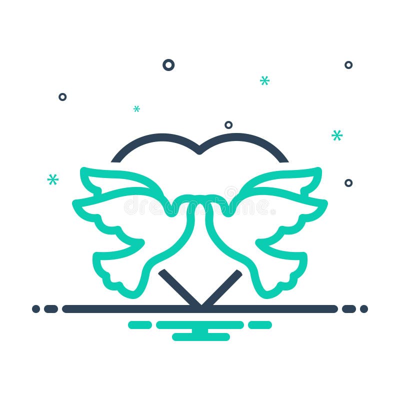 Mix Icon for Loved, Adored and Working Stock Illustration ...