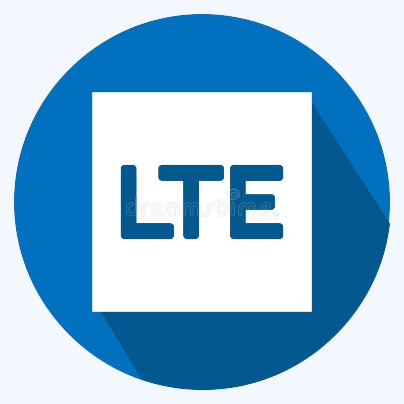 Icon LTE. Suitable for Mobile Apps Symbol. Long Shadow Style. Simple ...