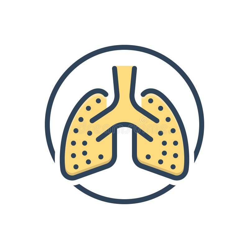 Color Illustration Icon for Lung, Breath and Human Stock Illustration ...