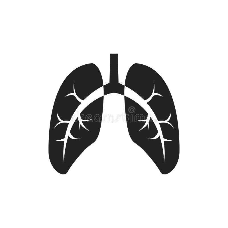 Icon Of Lungs On A Gray Background Vector Illustration Stock