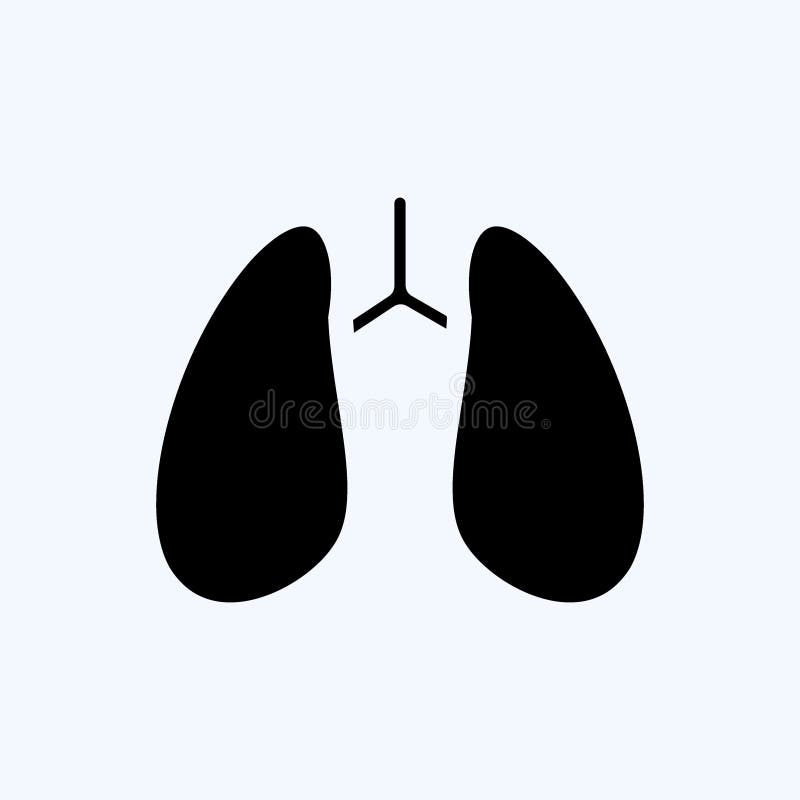 Icon Lungs. Suitable for Education Symbol. Glyph Style. Simple Design ...