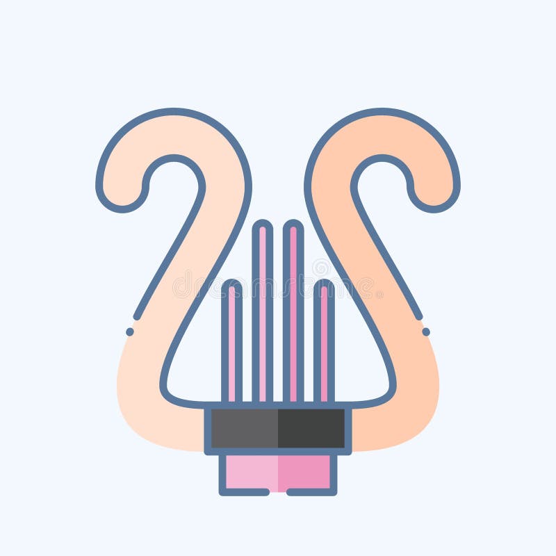 Icon Lyre. Related To Theatre Gradient Symbol. Doodle Style. Simple ...
