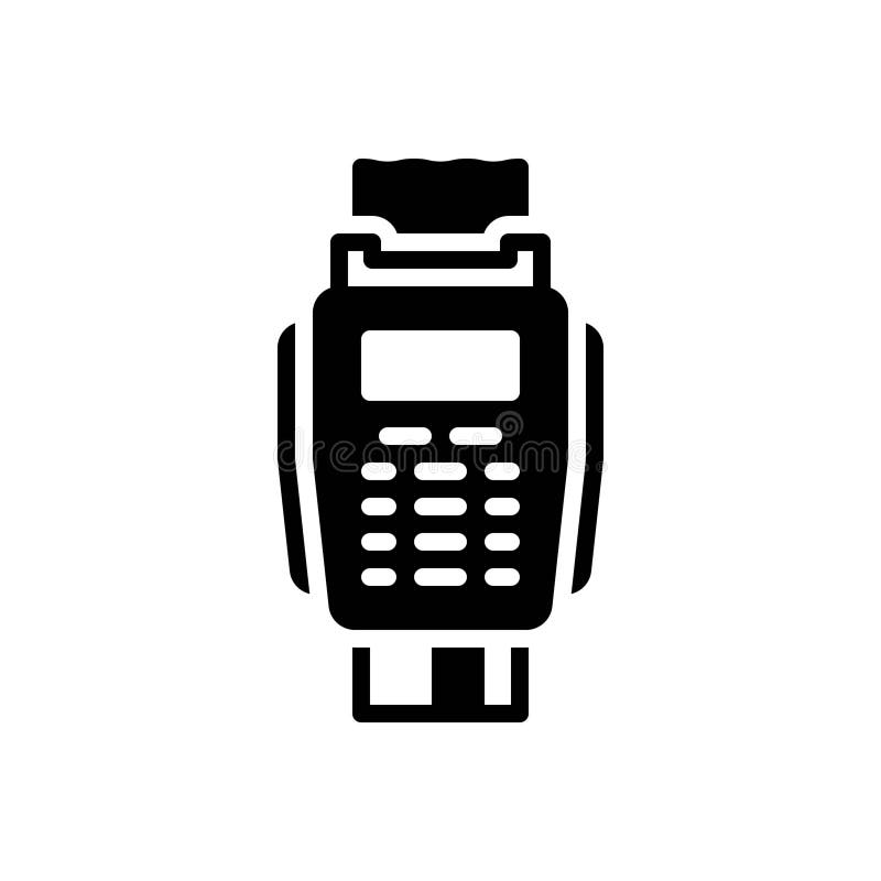 Black Solid Icon for Machine, Debit and Teller Stock Illustration ...