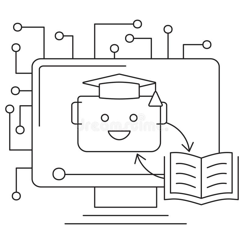 Icon of Machine Learning in Artificial Intelligence Stock Illustration ...