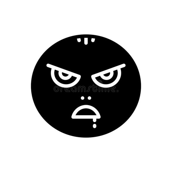 Black Solid Icon for Mad, Insane and Maniac Stock Vector - Illustration ...