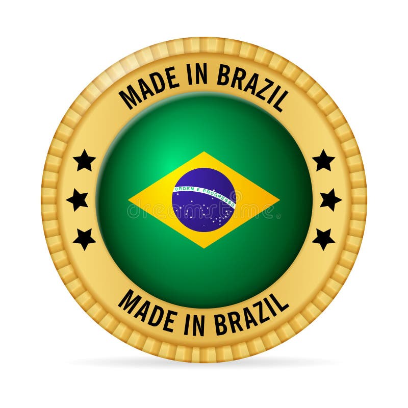 Tag made in Brazil stock vector. Illustration of price - 125683573